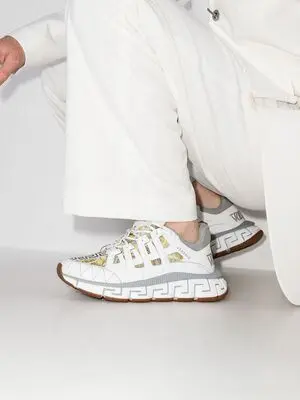 Versace Odissea Leather Sneakers - White