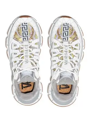 Versace Odissea Leather Sneakers - White