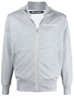 Palm Angels Glitter Lurex Track Jacket - Grey
