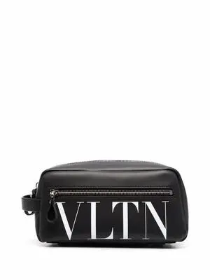 Valentino Garavani Vltn-print Wash Bag - Black