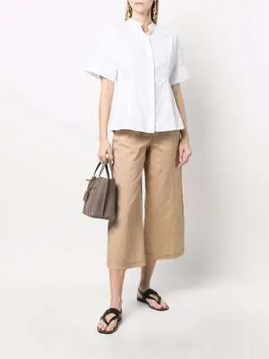 Peserico Cropped Wide-leg Trousers