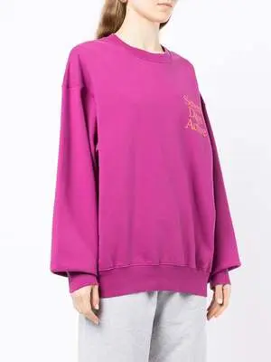 7 DAYS ACTIVE Logo-print Crew Neck Sweatshirt - Purple