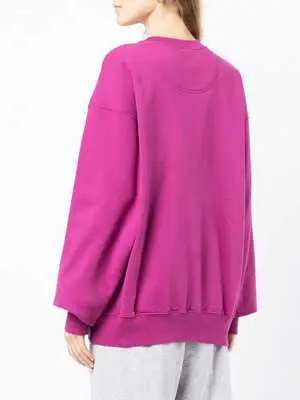 7 DAYS ACTIVE Logo-print Crew Neck Sweatshirt - Purple