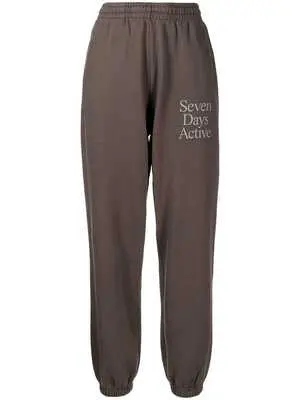 7 DAYS ACTIVE Logo-print Track Pants - Grey