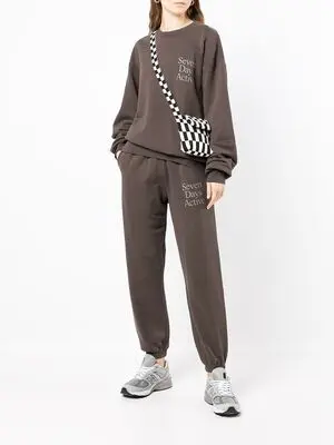 7 DAYS ACTIVE Logo-print Track Pants - Grey