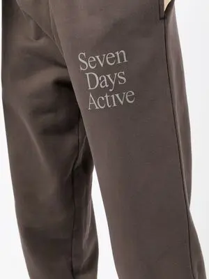 7 DAYS ACTIVE Logo-print Track Pants - Grey