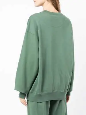 7 DAYS ACTIVE Logo-print Crew Neck Sweatshirt - Green