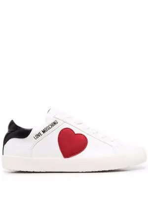 Moschino Leather Heart Patch Sneakers