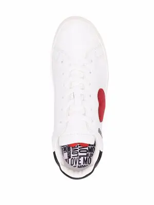 Moschino Leather Heart Patch Sneakers