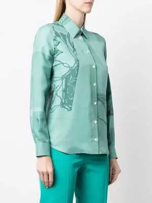 FERRAGAMO Graphic-print Silk Shirt