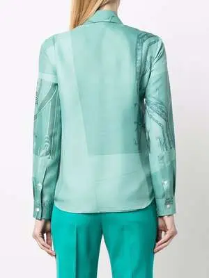 FERRAGAMO Graphic-print Silk Shirt