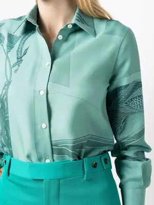 FERRAGAMO Graphic-print Silk Shirt