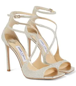JIMMY CHOO Azia 110 Glitter Sandals
