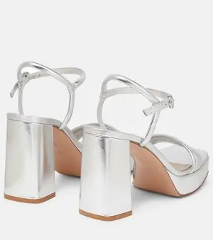 GIANVITO ROSSI Lena Leather Sandals - Silver
