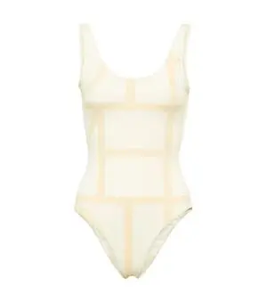 TOTEME Logo Monogram One-piece Swimsuit - Beige