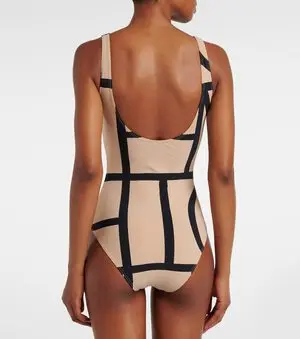 TOTEME Logo Monogram One-piece Swimsuit - Beige