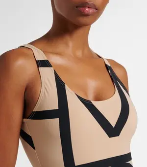 TOTEME Logo Monogram One-piece Swimsuit - Beige