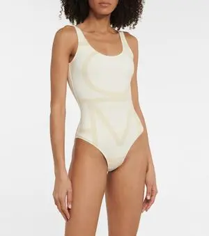 TOTEME Logo Monogram One-piece Swimsuit - Beige