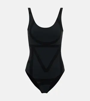 TOTEME Logo Swimsuit - Black