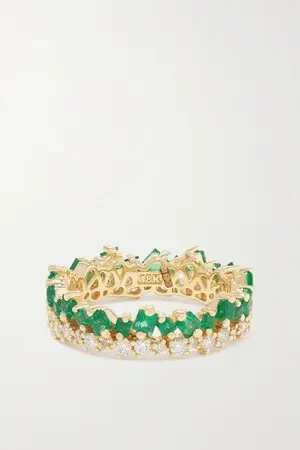 SUZANNE KALAN Eternity 18-karat Emerald And Diamond Ring