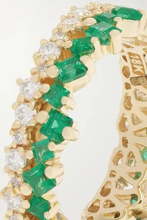 SUZANNE KALAN Eternity 18-karat Emerald And Diamond Ring