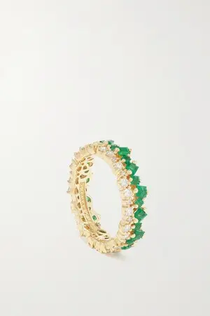 SUZANNE KALAN Eternity 18-karat Emerald And Diamond Ring