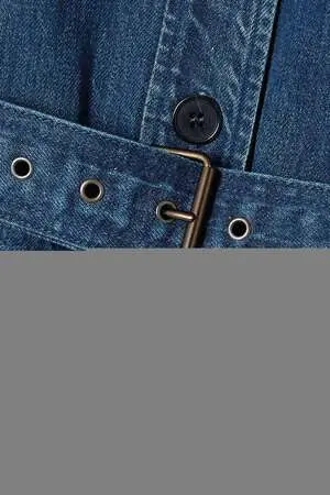saint laurent denim mini dress Saint Laurent Sleeveless Denim Mini Dress in Pasadena Blue