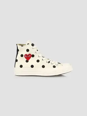Play Comme Des Garcon Cdg Play X Converse Chuck Taylor All Star Polka Dot High-top Sneakers - White