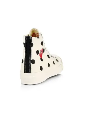 Play Comme Des Garcon Cdg Play X Converse Chuck Taylor All Star Polka Dot High-top Sneakers - White
