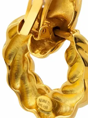 KENNETH JAY LANE 22k -plated Twisted Doorknocker Earrings