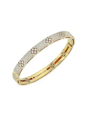 Roberto Coin Love In Verona 18k & 2.20 Tcw Diamond Bangle - Yellow Gold