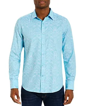 Robert Graham Highland Long Sleeve Woven Shirt Seafoam