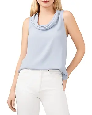Vince Camuto Vince Camuto Sleeveless Cowl Neck Top Blue Willo