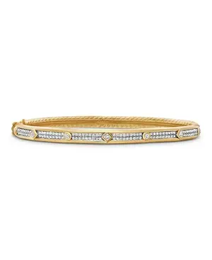 David Yurman 18k Yellow Gold Bangle Bracelet With Diamonds - No Color