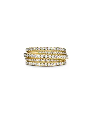 David Yurman David Yurman Pave Crossover Ring Gold
