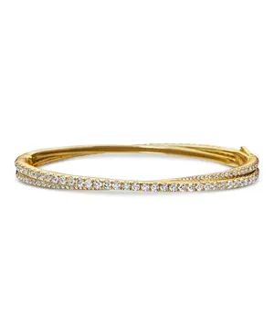 David Yurman 18k Yellow Diamond Pave Bangle - Gold