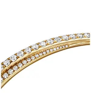 David Yurman 18k Yellow Diamond Pave Bangle - Gold