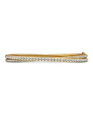 David Yurman 18k Yellow Diamond Pave Bangle - Gold