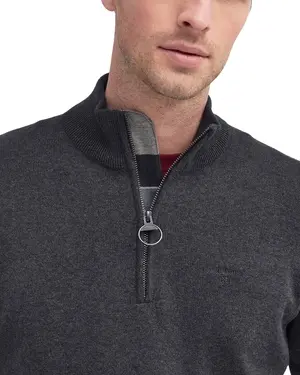Barbour Cotton Half Zip Jumper - Charcoal