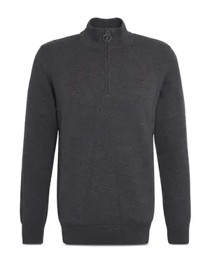 Barbour Cotton Half Zip Jumper - Charcoal