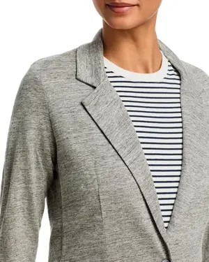 Majestic Filatures Fitted Linen Blazer - Granit