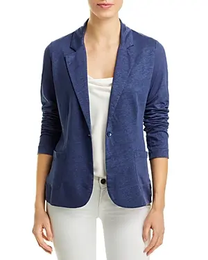Majestic Filatures Majestic Filatures Fitted Linen Blazer Venice Blue
