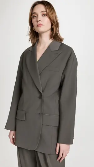 Tibi Tropical Wool Liam Blazer
