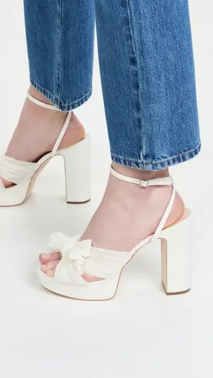 LOEFFLER RANDALL Natalia Platform Bow Sandals - Pearl
