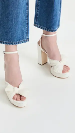LOEFFLER RANDALL Natalia Platform Bow Sandals - Pearl