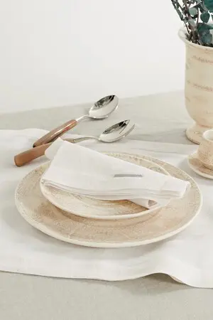 Brunello Cucinelli Set Of Two Bead-embellished Linen Placemats