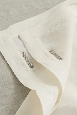 Brunello Cucinelli Set Of Two Bead-embellished Linen Placemats