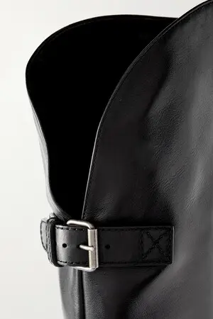 Saint Laurent Harper Buckled Leather Knee Boots