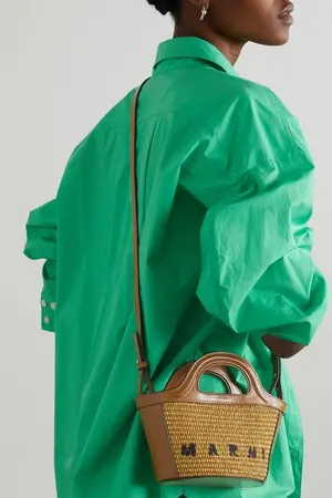 Marni Tropicalia Micro Raffia Tote - Brown