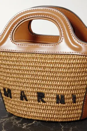 Marni Tropicalia Micro Raffia Tote - Brown